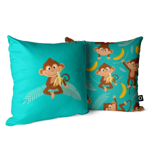 Poduszka dla dzieci WILD SAFARI wzór D14 | wesołe małpki DECORDRUK
